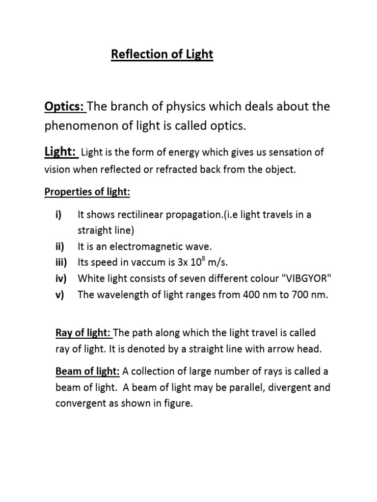 Reflection | PDF | Reflection (Physics) | Light