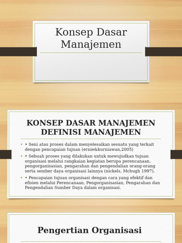 01. Konsep Dasar Manajemen | PDF
