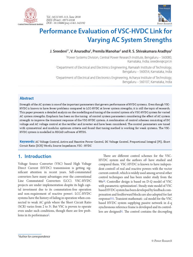 Performance+Evaluation+of+VSC HVDC | PDF | Power Inverter | High ...