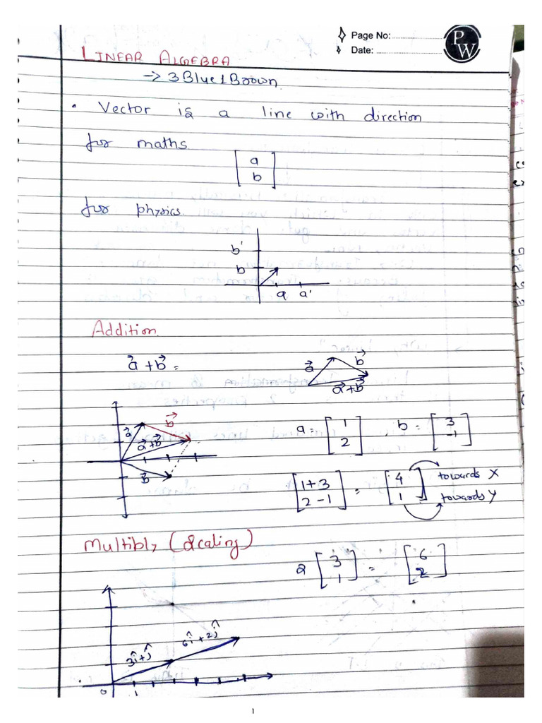Linear Algebra Notes(3Blue1Brown) | PDF