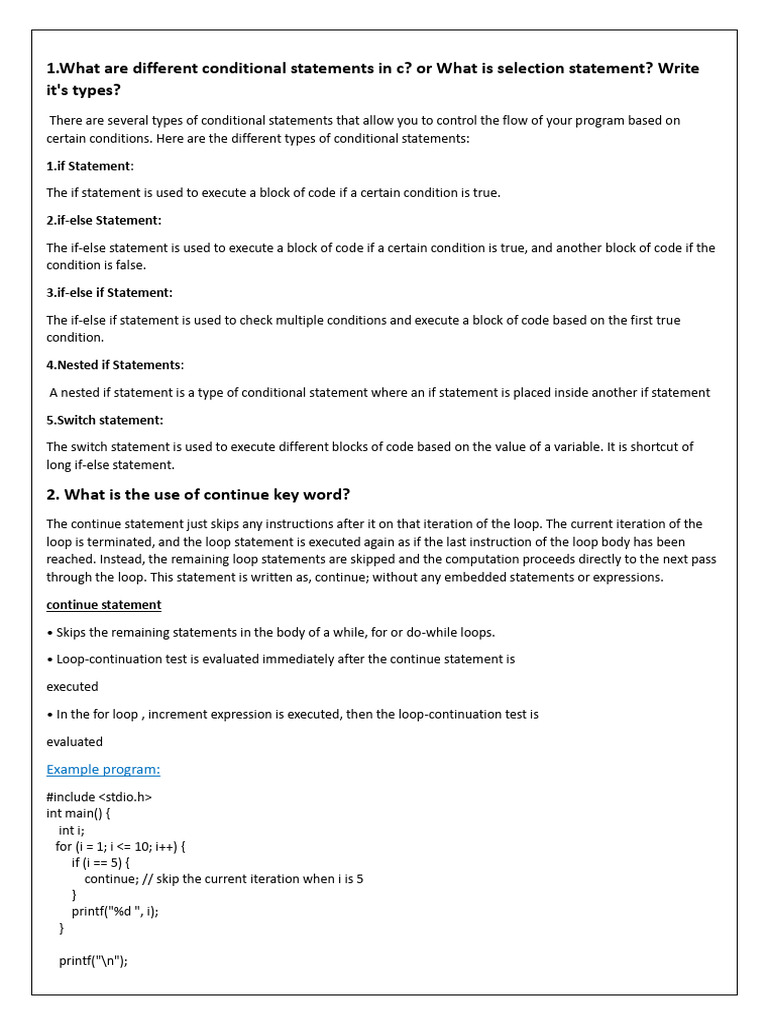 IP unit - 2 short | PDF | Control Flow | Computer Science