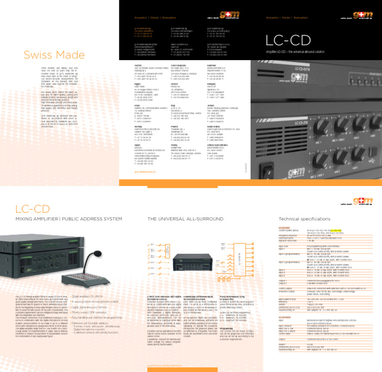 LC-CD-150 Mixing Amplifier Overview | PDF | Microphone | Electrical ...