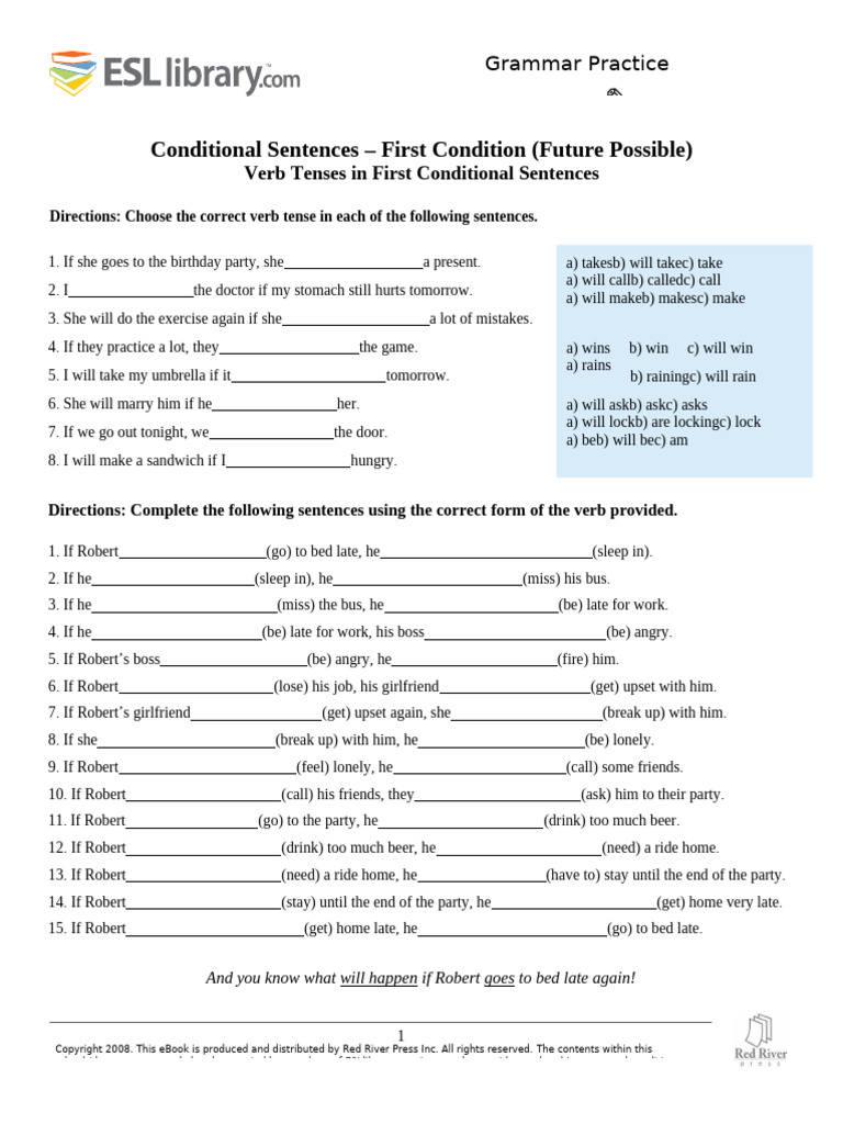 Conditional Sentences - First Condition (Future Possible) | PDF