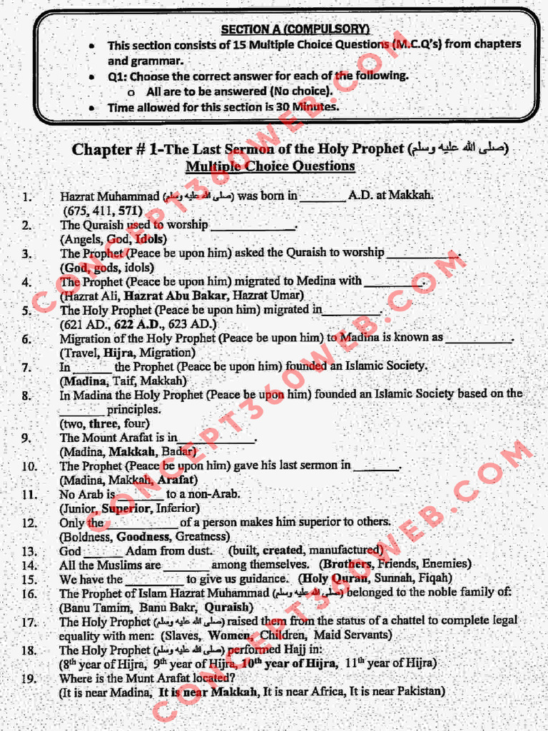 English Class 9th MCQS, Grammer and Idioms | PDF