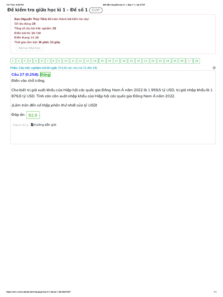 Đề Kiểm Tra Giữa Học Kì 1, Địa Lí 11, Bộ CTST | PDF