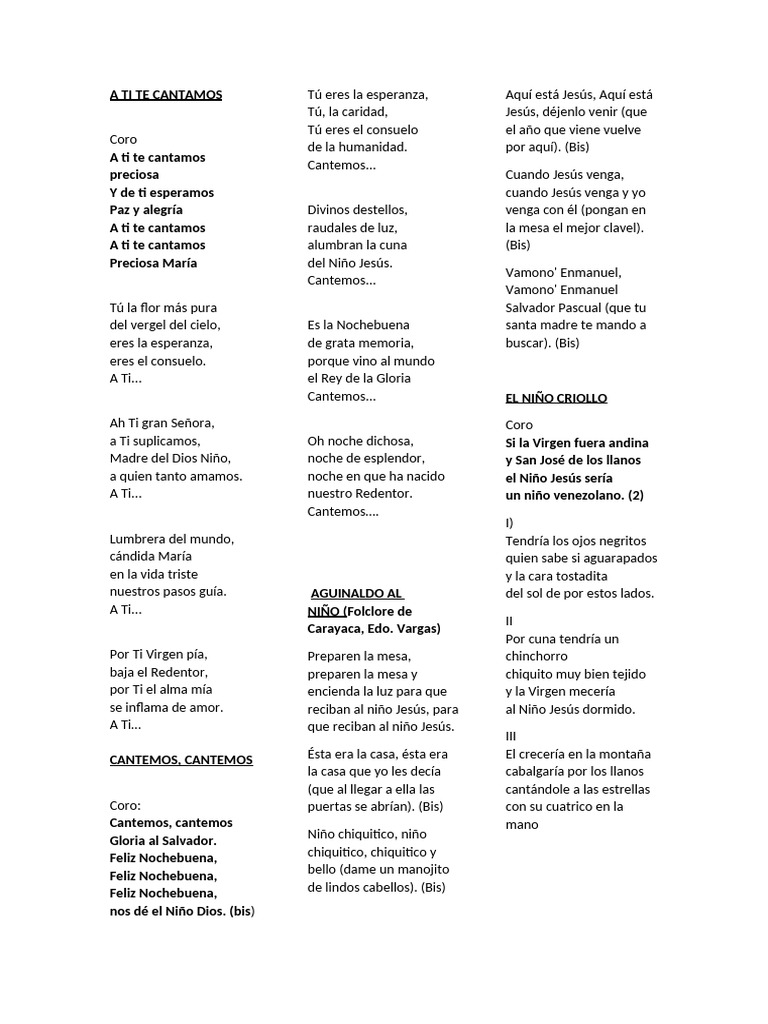 A TI TE CANTAMOS | PDF | María, madre de Jesús