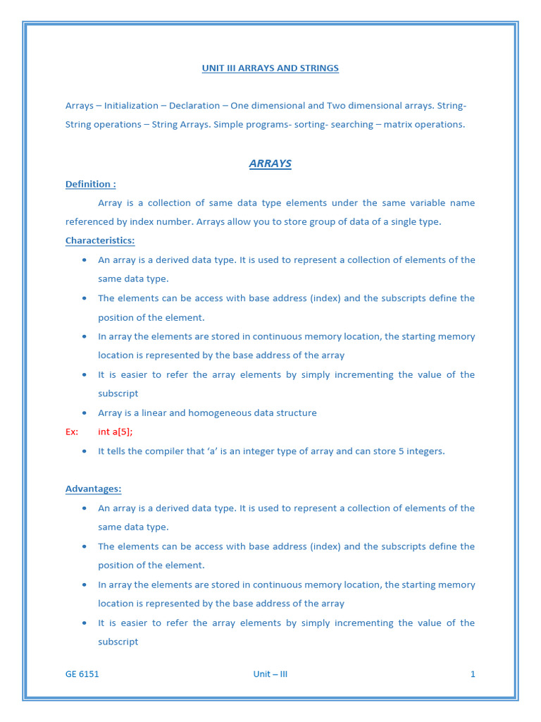 unit-iii | PDF | Data Type | String (Computer Science) unit-iii | PDF | Data Type | String (Computer Science)