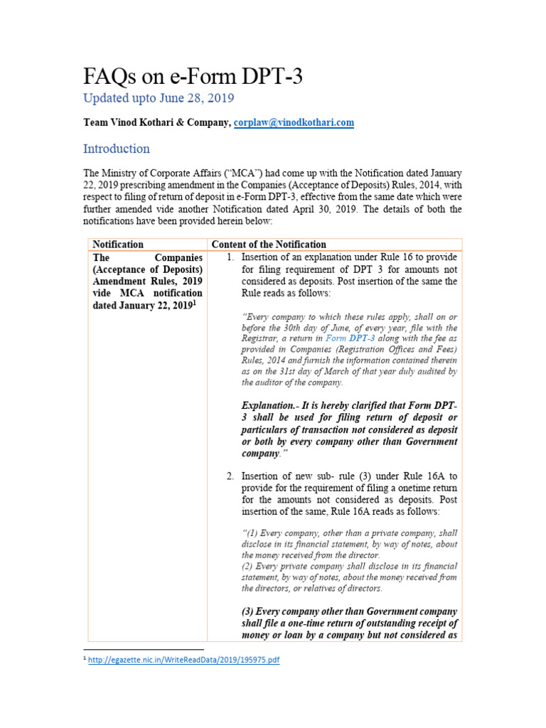 e-Form DPT-3 FAQs and Guidelines | PDF | Banks | Balance Sheet