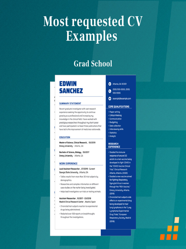 Most Requested CV Examples | PDF