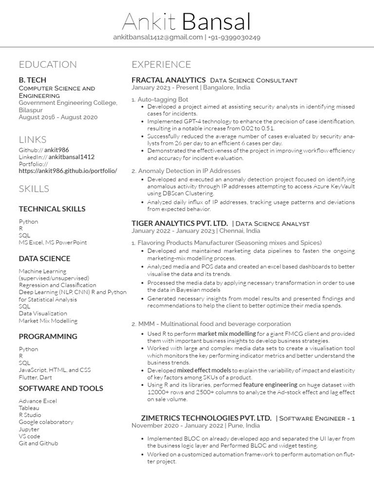 Ankit_Bansal__Data_Science_24 | PDF | Analytics | Data Science