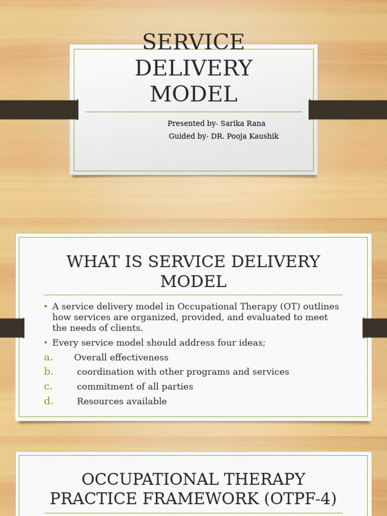 Service Delivery Model | PDF | Occupational Therapy | Psychotherapy