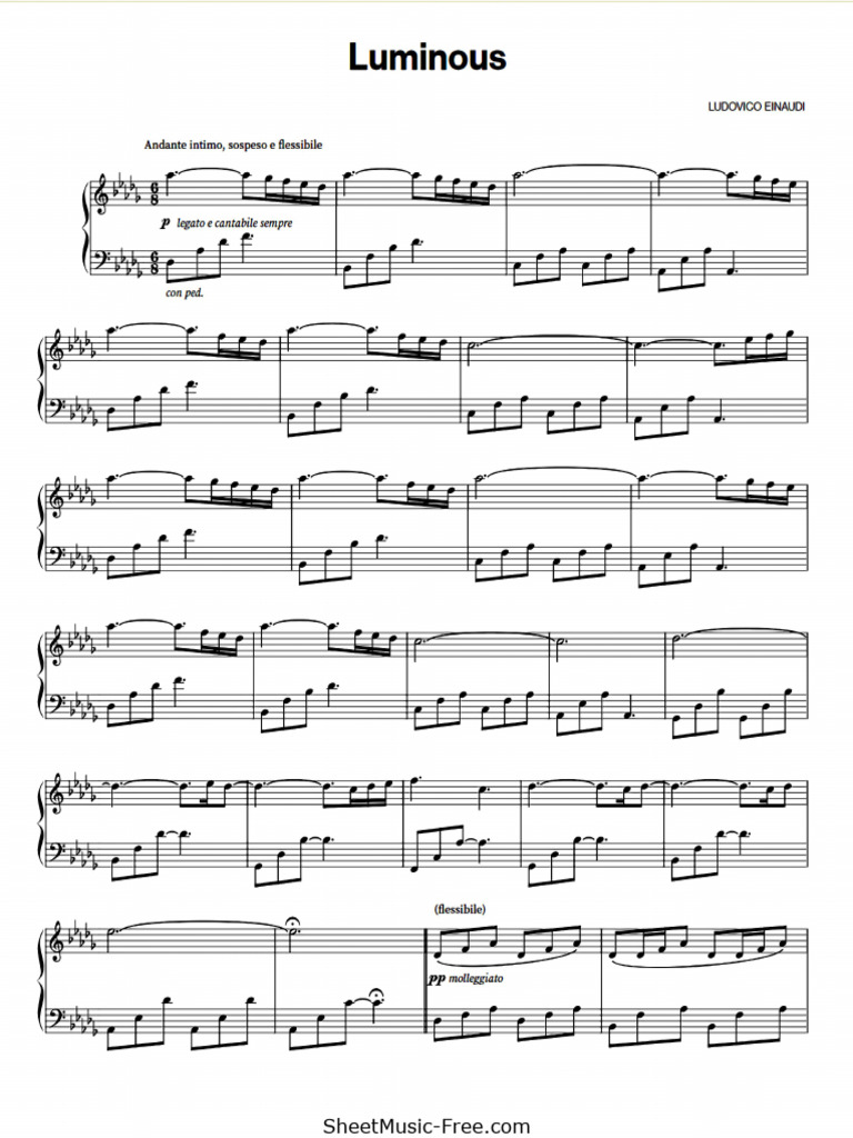Luminous Sheet Music Ludovico Einaudi SheetMusic Free.com | PDF