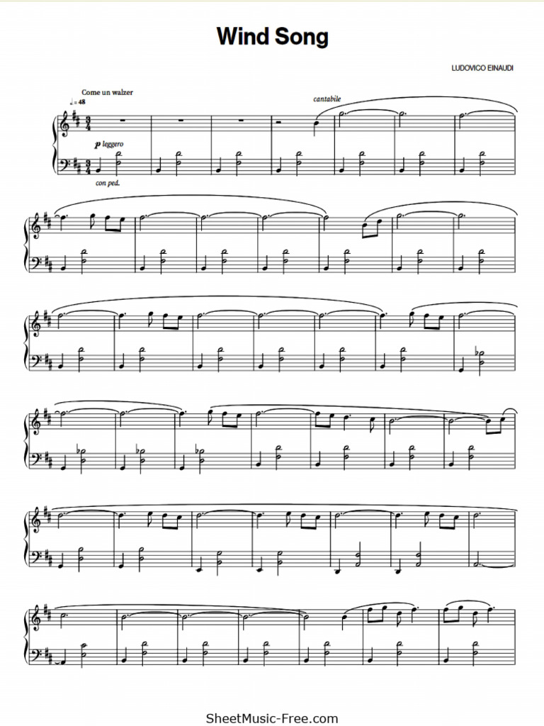 Wind Song Sheet Music Ludovico Einaudi SheetMusic | PDF