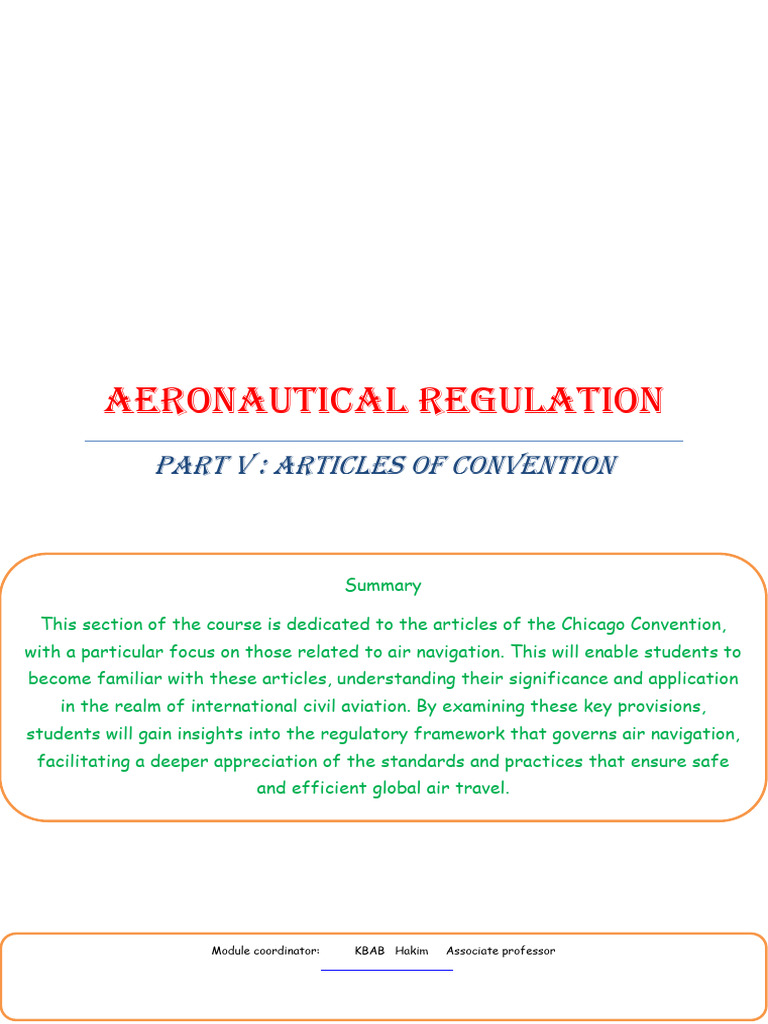 Chicago Convention Air Navigation Articles | PDF | Customs | Committee