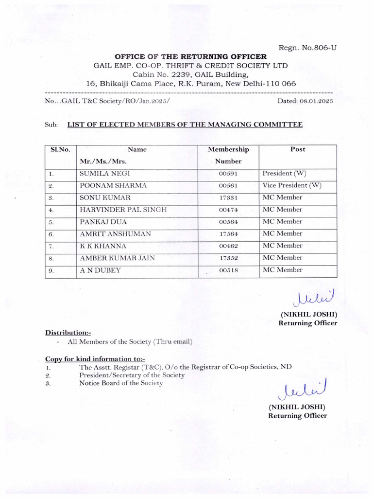 List of Elected Members | PDF