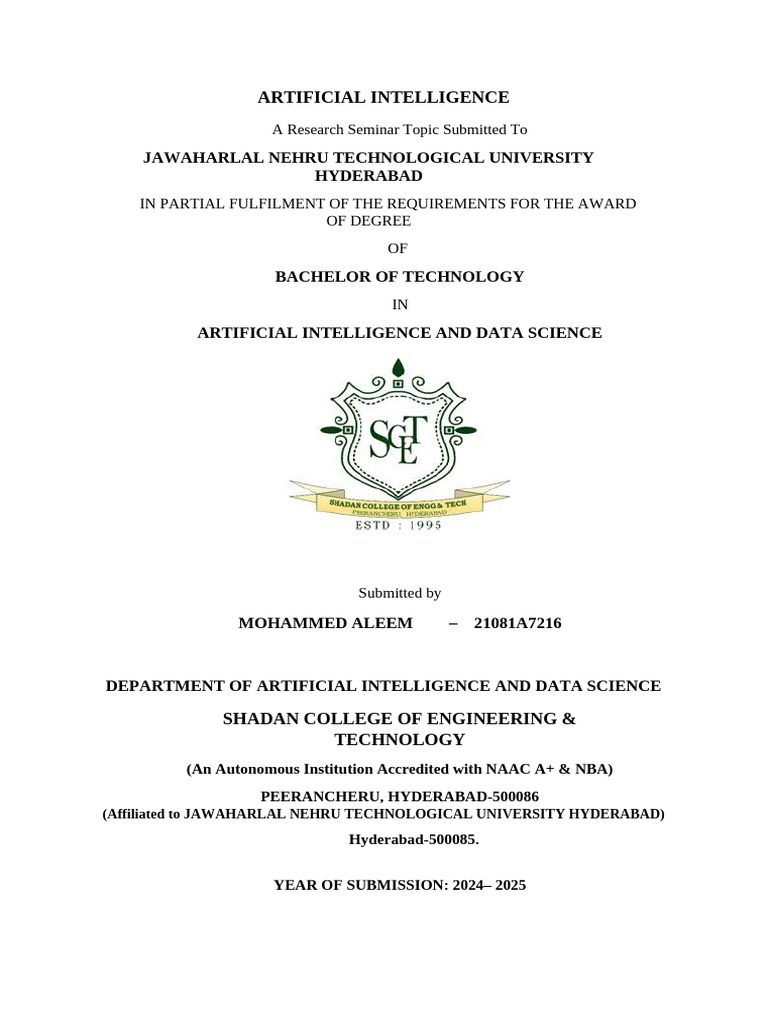 Seminar Artificial Intelligence | PDF | Artificial Intelligence ...