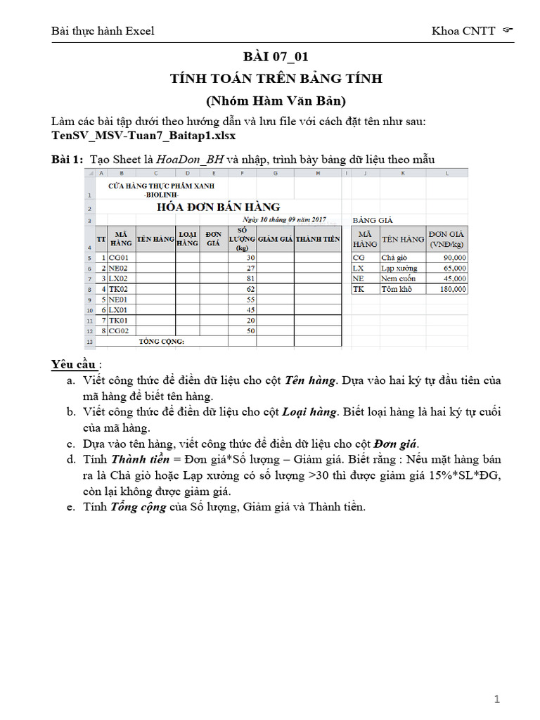 Bai07_01_Excel | PDF