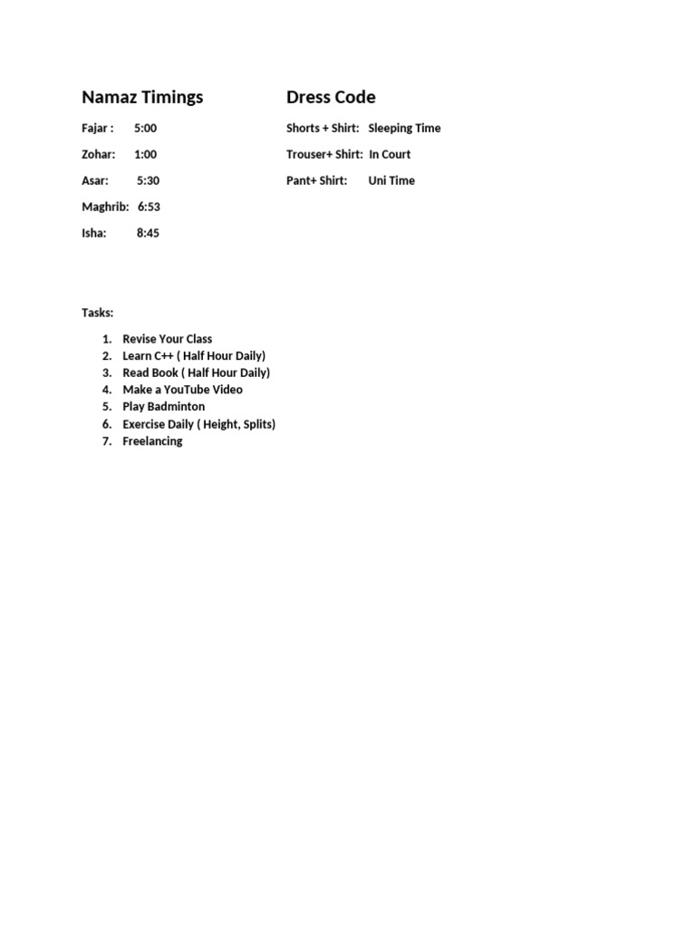 Time Table | PDF