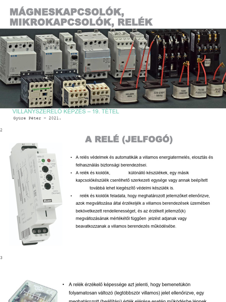 Magneskapcsolok Mikrokapcsolok Relek 1 | PDF