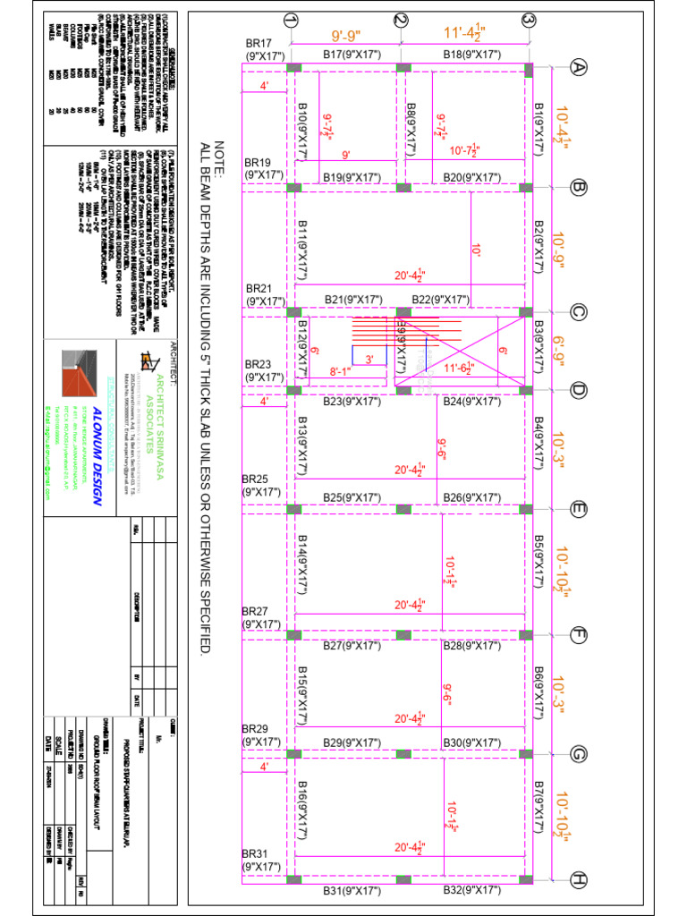 STAFF QUARTERS - Beam and Detail Drawing | PDF