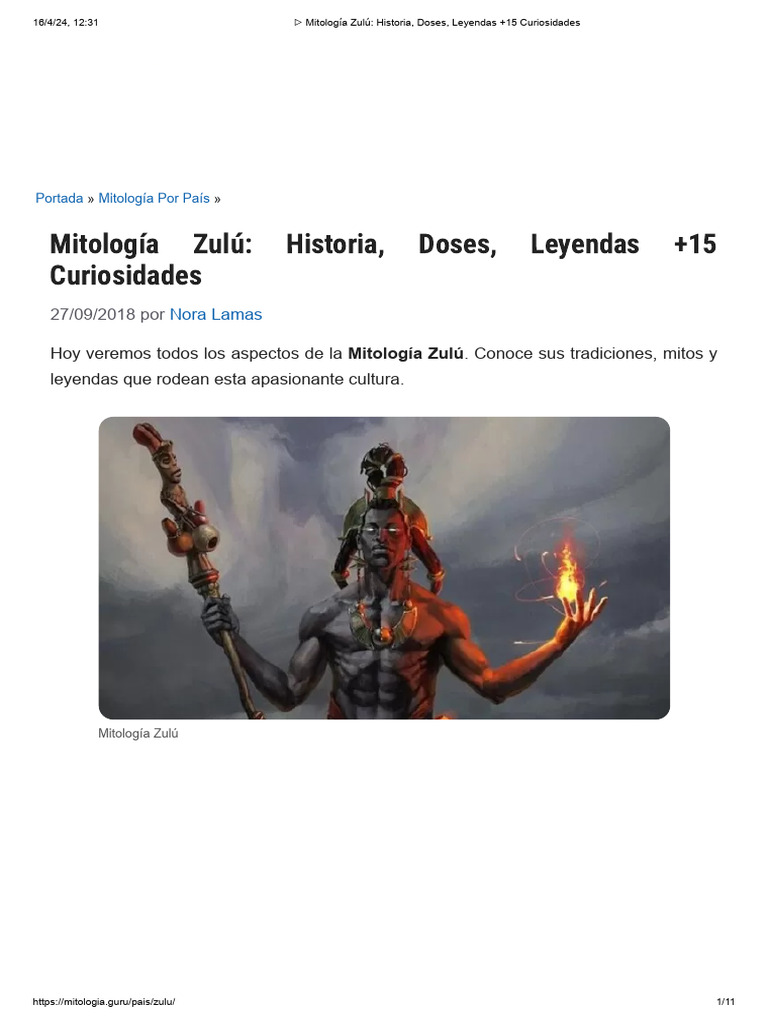 Mitología Zulú - Historia, Doses, Leyendas +15 Curiosidades | PDF | Creencia religiosa y doctrina
