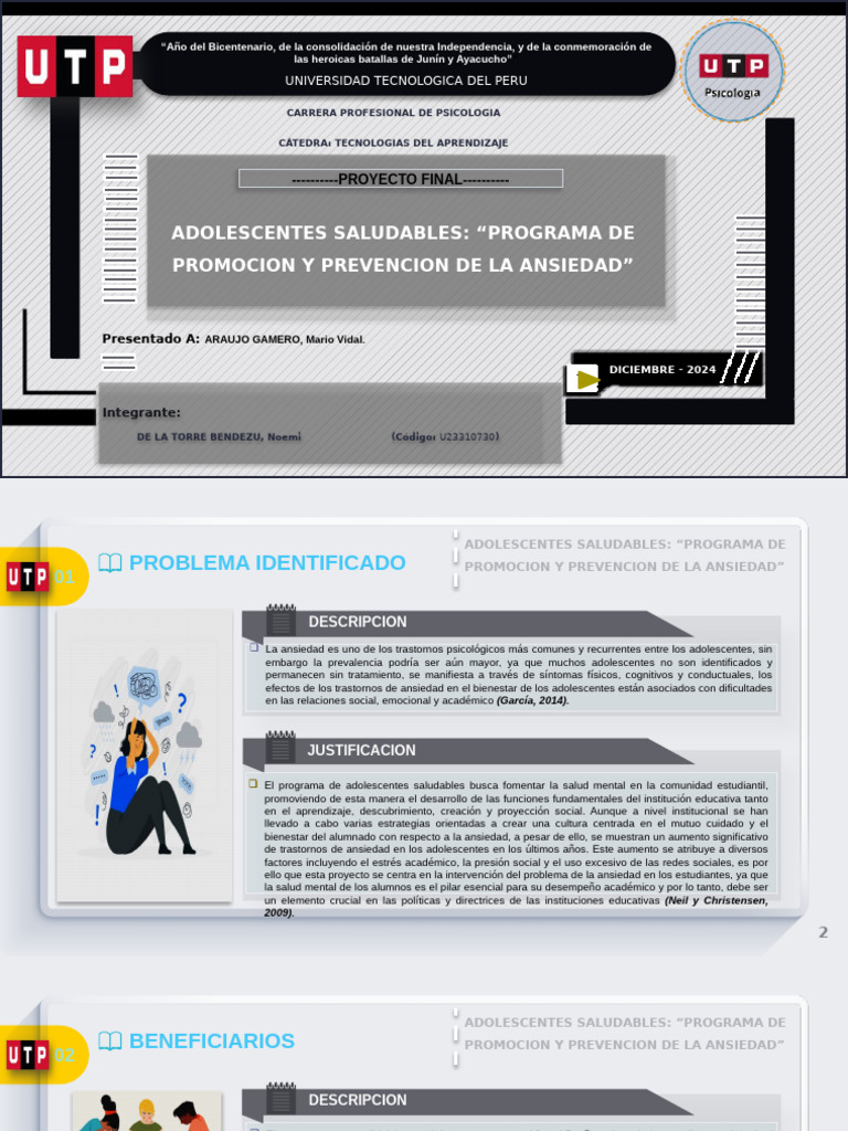 Proyecto SaludMental Noemi DLTB | PDF | Ansiedad | Salud mental