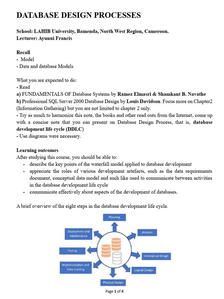 Stud-DATABASE DESIGN PROCESSES | PDF | Databases | Database Design