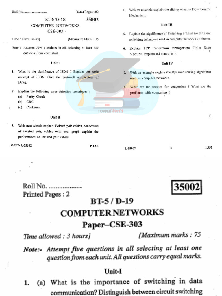 Computer Networks Exam Paper Guide | PDF | Internet Protocols ...