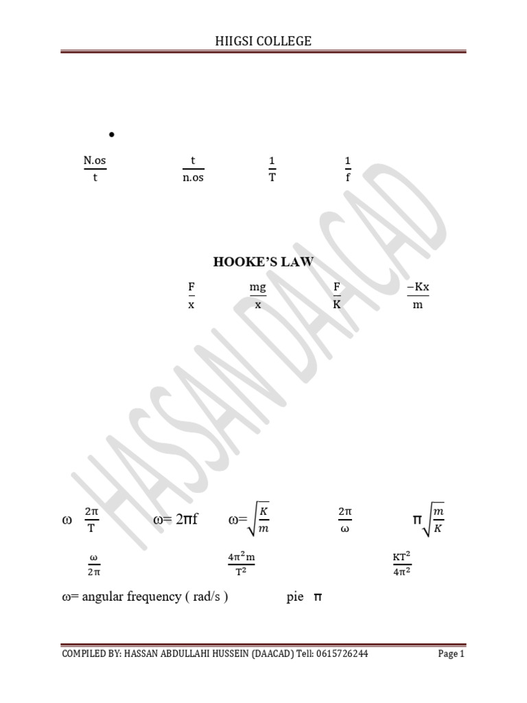 Physics Formula All Chapters | PDF | Electronvolt | Oscillation