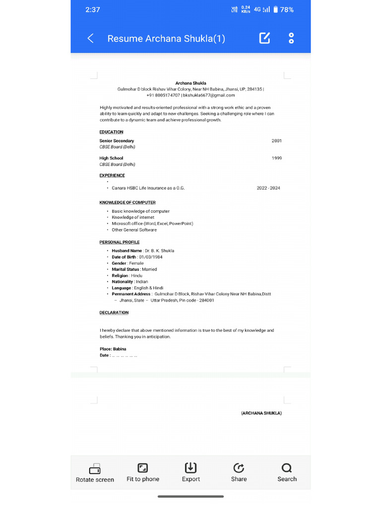 Resume Archana | PDF