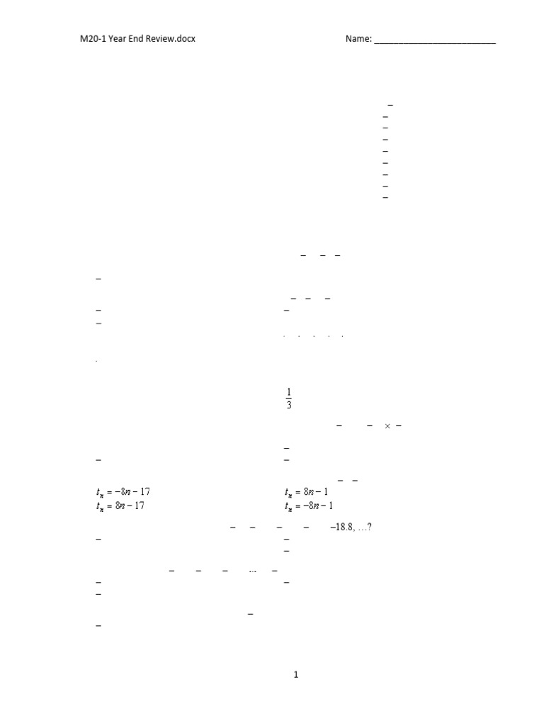 Math 20-1 Year End Review - Practice Questions | PDF | Trigonometric ...