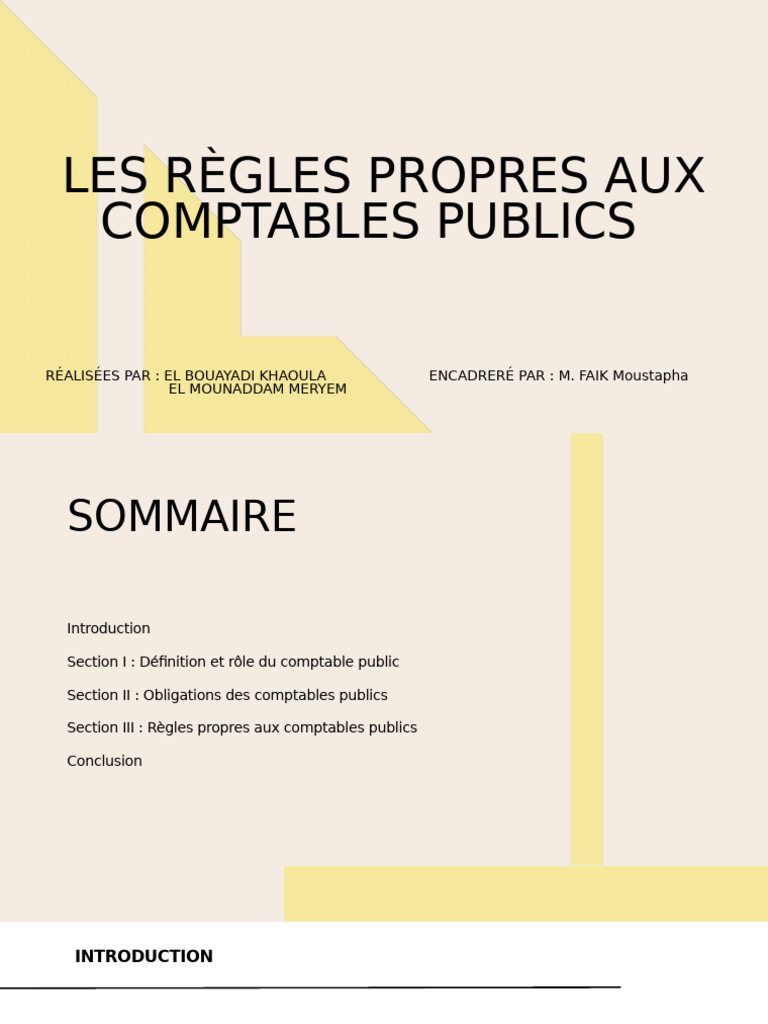 EXPOSE Règles propres aux comptables publics | PDF | Comptabilité ...