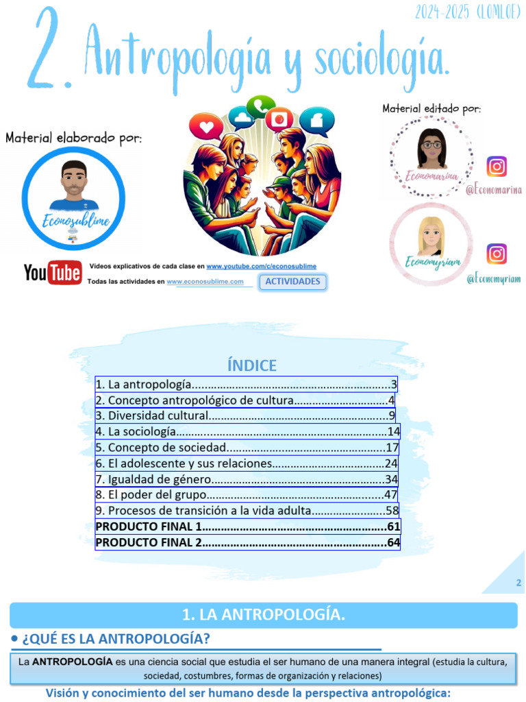 Diapositivas FOPP. 2.antropologia y Sociologia | PDF | Estudios de género | Igualdad de género