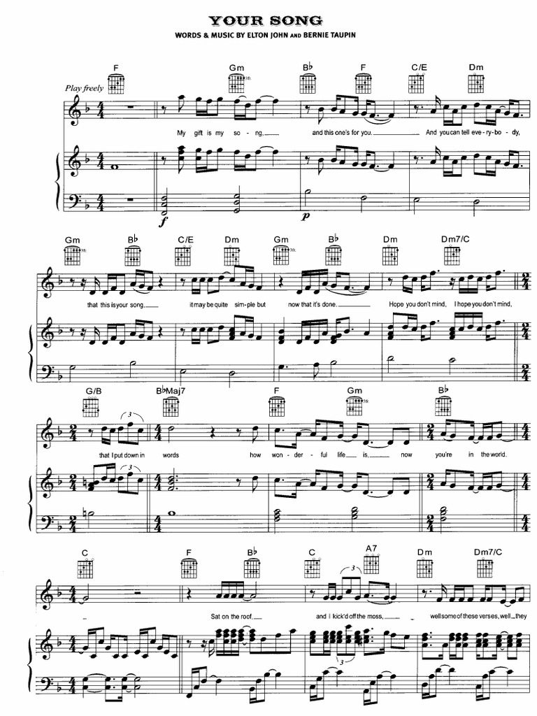 Moulin Rouge - Your Song | PDF