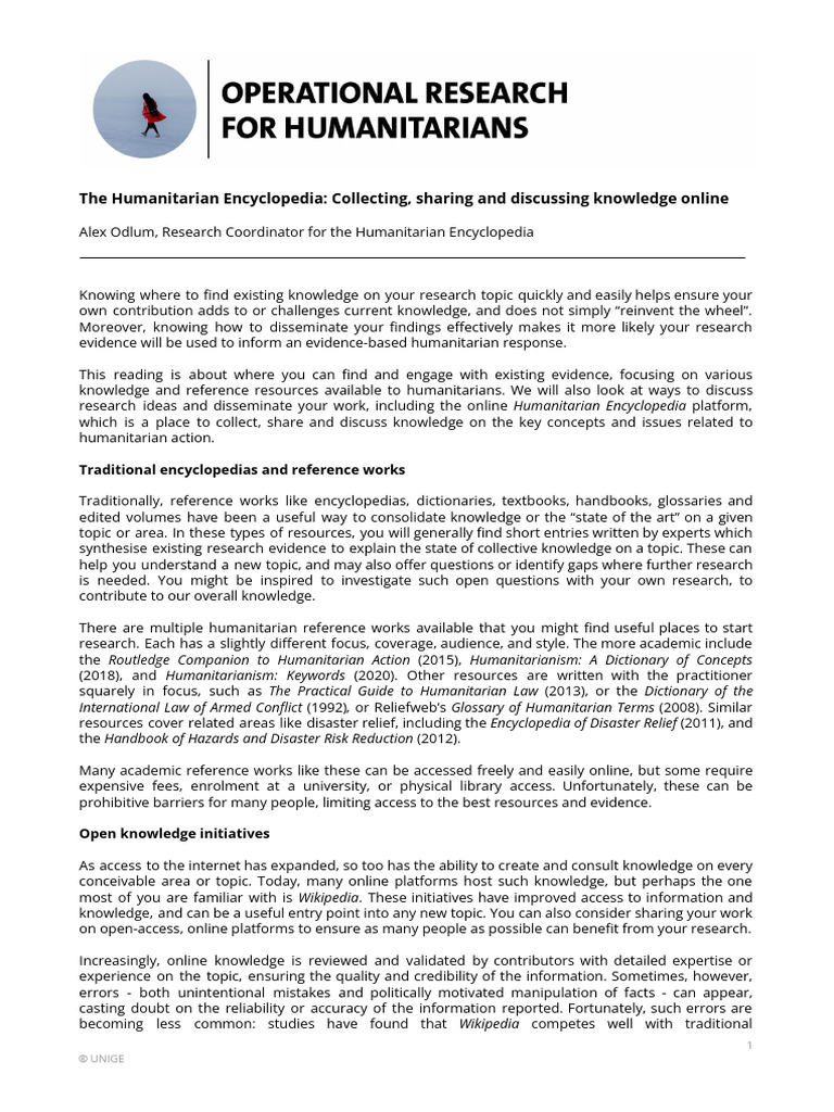 The Humanitarian Encyclopedia - Collecting, Sharing and Discussing Knowledge Online | PDF ...