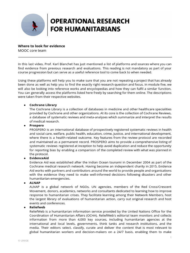 Essential Research Evidence Sources | PDF | Systematic Review ...