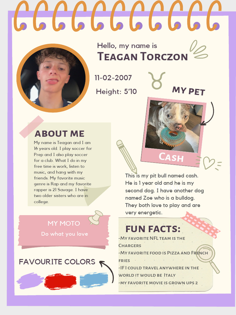 Colorful Doodle All About Me Poster | PDF