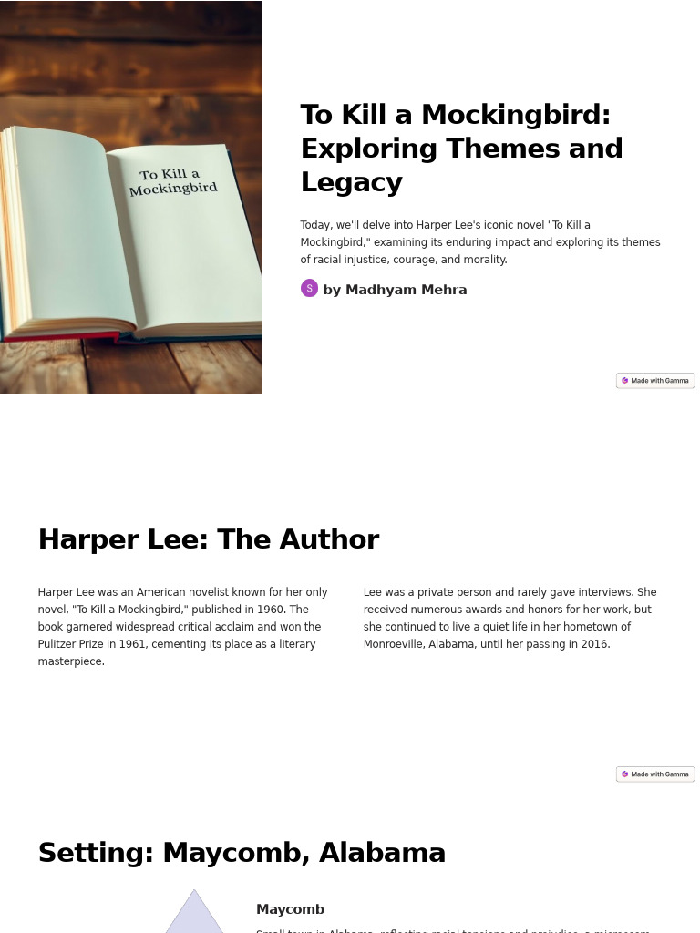 To Kill A Mockingbird Exploring Themes and Legacy | PDF | To Kill A ...