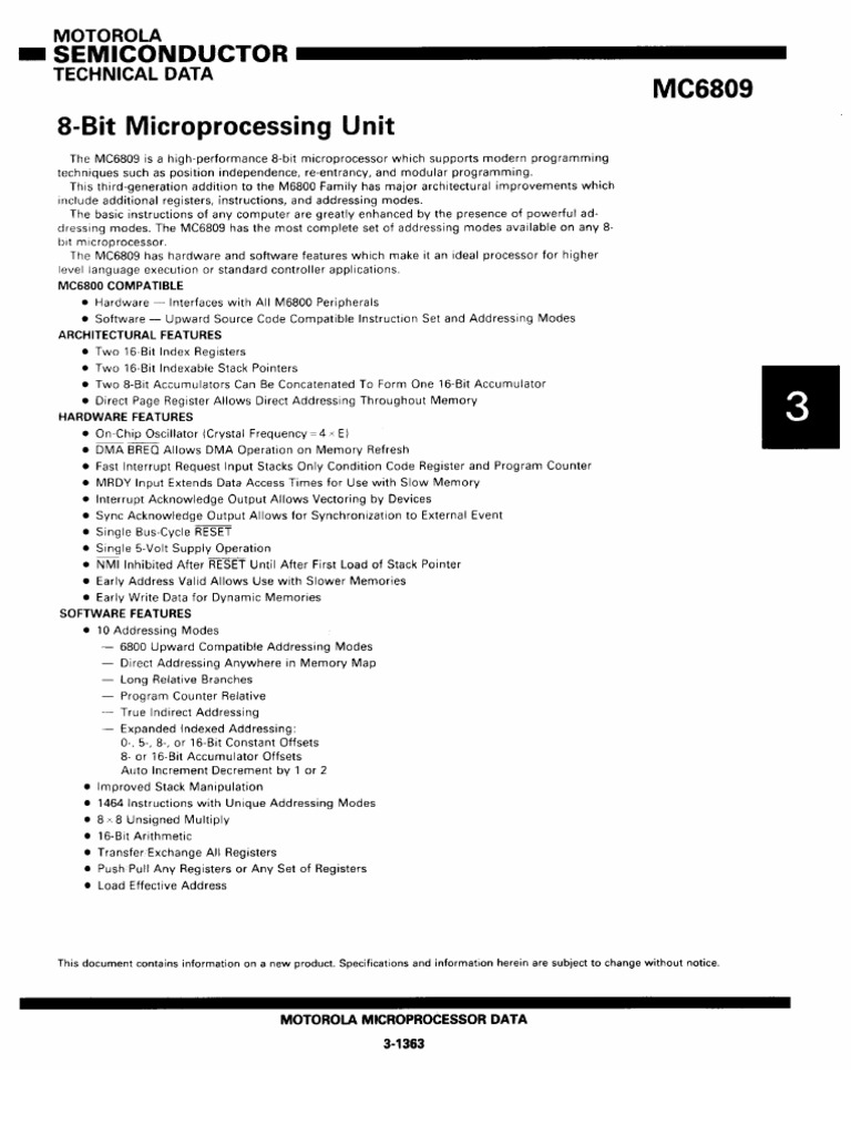 MC6809 | PDF | Computer Hardware | Copyright Law