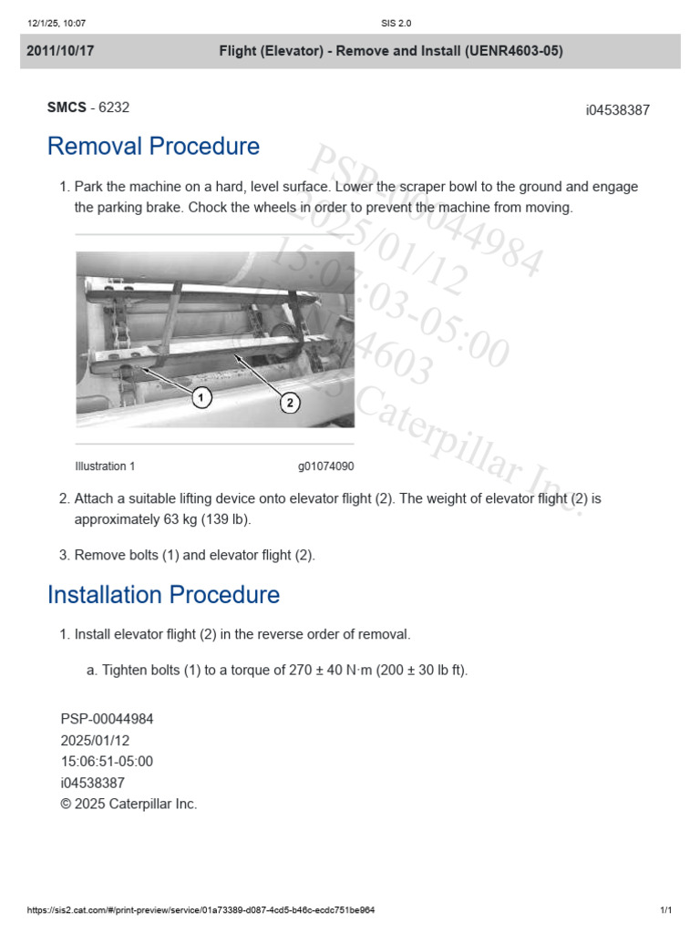 Elevator Flight Removal Guide | PDF