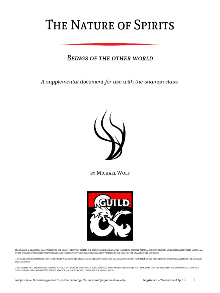 Understanding Spirits in D&D Shaman Class | PDF | Shamanism | Soul