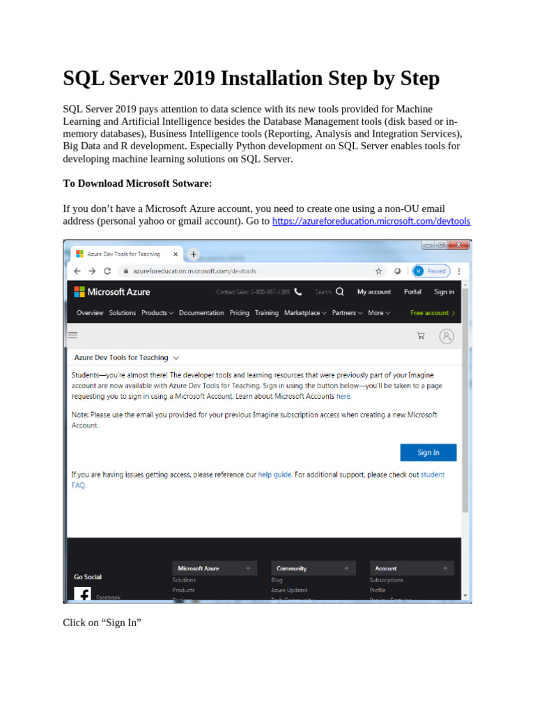 SQL Server 2019 Installation Steps-Winter 2024 | PDF | Microsoft Sql ...