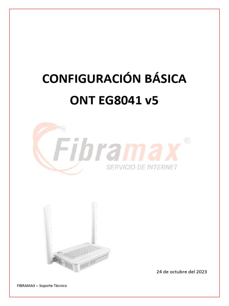 Manual Configuración Básica Eg8041v5 | PDF | Dirección IP | Contraseña