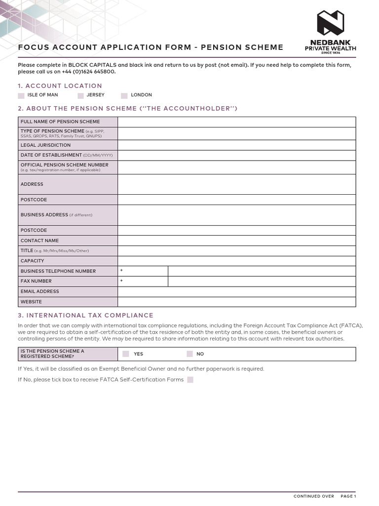focus-account-application-form-pension-scheme | PDF | Identity Document ...