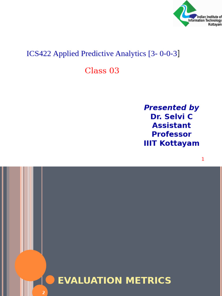 Ch01_ICS422_03 | PDF | Errors And Residuals | Receiver Operating Characteristic
