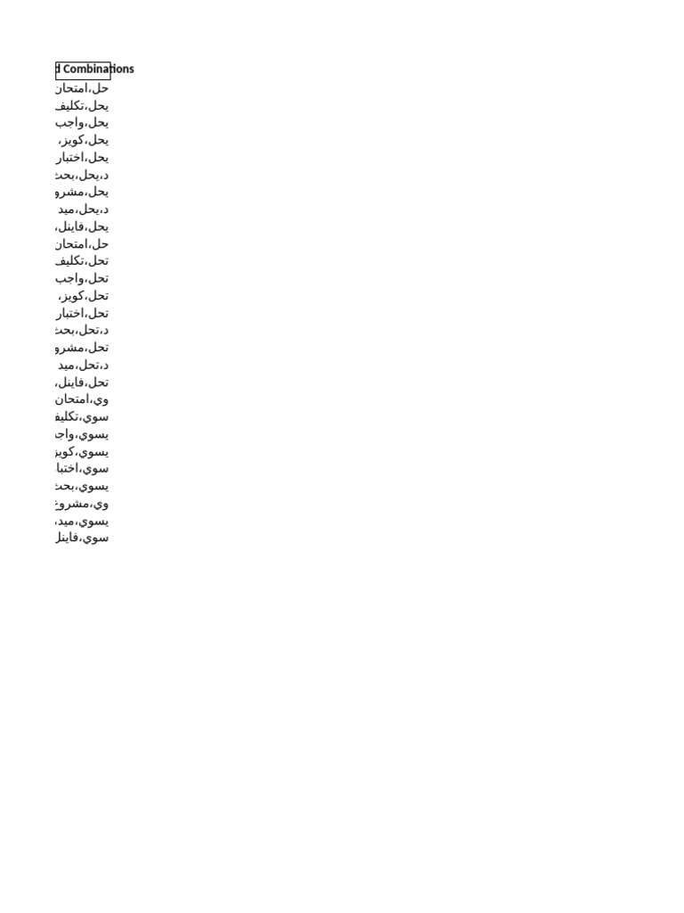 Final Specific Word Combinations | PDF