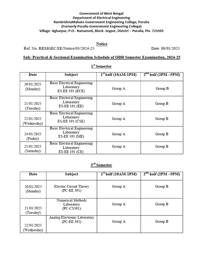 Lab Exam Schedule - Odd - 2024-25 | PDF | Computing | Computer Science