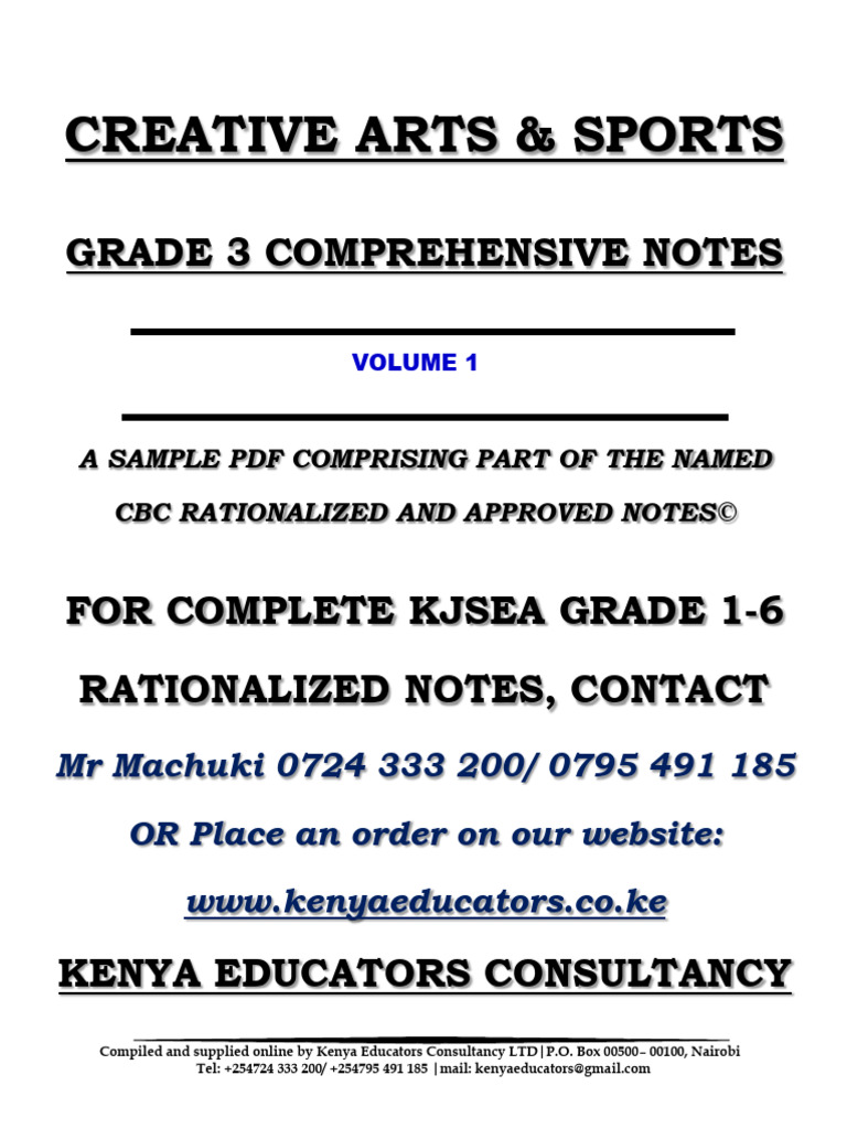 Cas Grade 3 Comprehensive Notes Sample | PDF