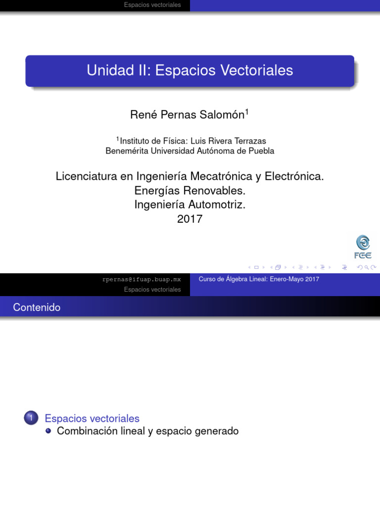 Clase2 UnidadII | PDF | Espacio vectorial | Mapa lineal