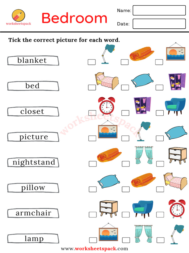 ESL Words Activities Bedroom | PDF